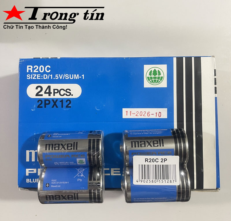 Pin Đại Maxell Than R20c Power Ace chính hãng || Pin Trọng Tín