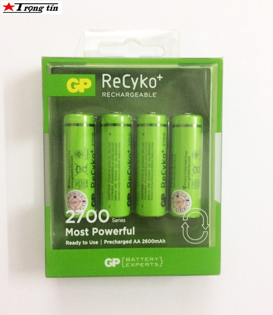 Pin sạc AA GP 2700mAh vỉ 4 viên chính hãng, giá rẻ | Pin Trọng Tín