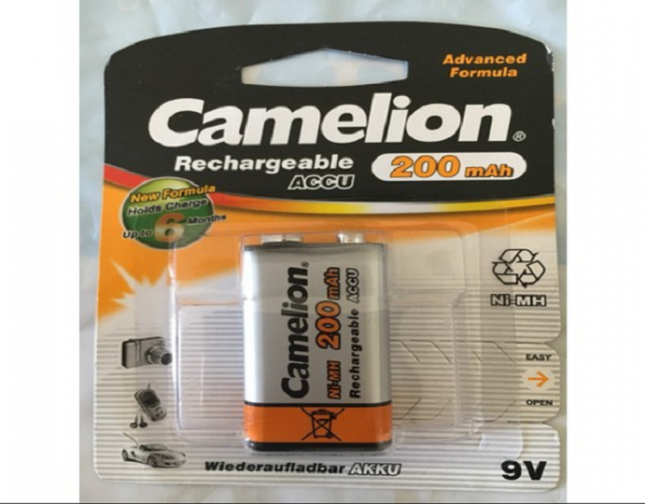 Pin sạc 9V Camelion 200mAh màu vàng chính hãng